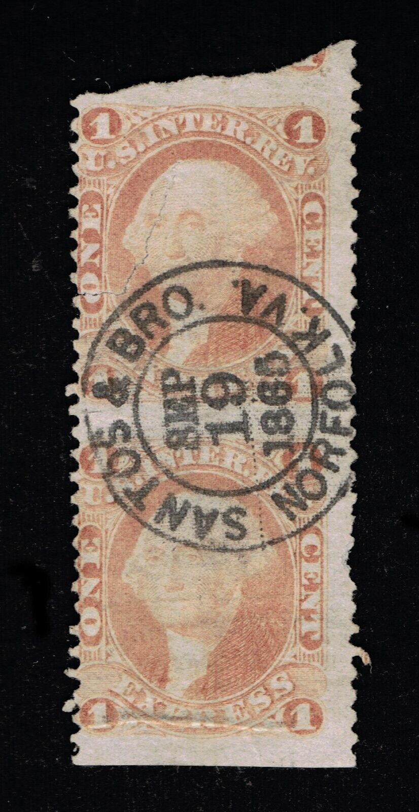 Exceptional Scott #R1B Pair F-Vf 1862-71 RED 1st Issue Revenue Express ...
