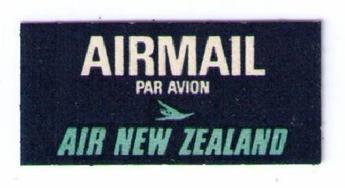 AIR New Zealand Rare Vintage 1966 Airmail Label CAT #Nzl-B-8 AIR Mail ...