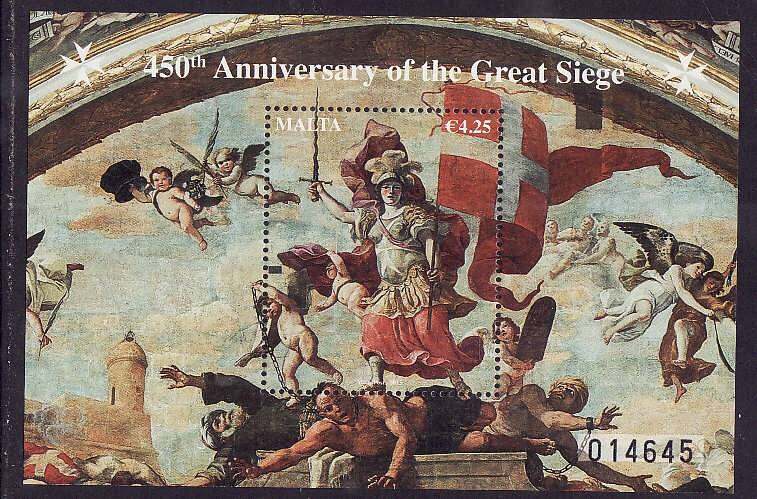 Malta-Sc#1549- id12-unused NH sheet-Great Siege-Paintings-2015 ...