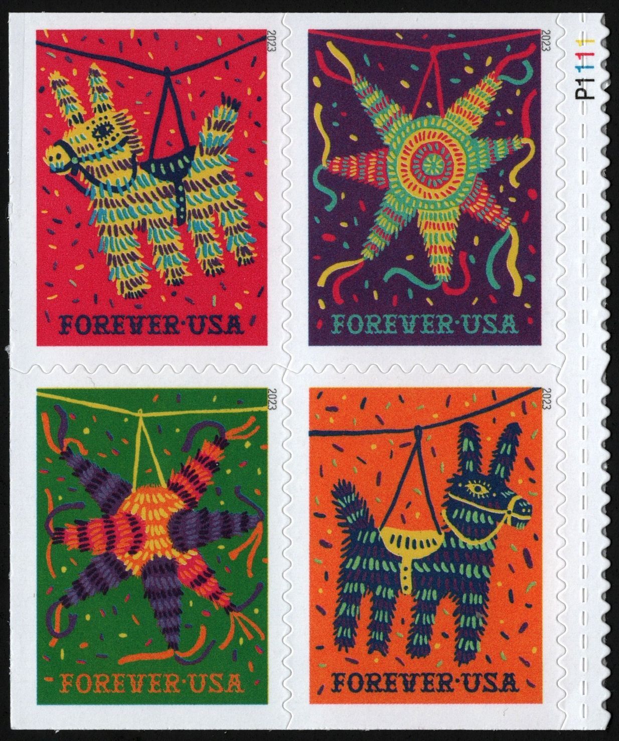 SC#5812-5815 (Forever) Pinatas Booklet Block of Four (2023) SA | United ...
