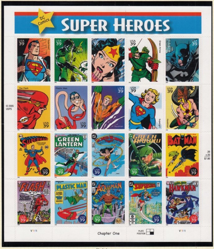2006 D C COMIC SUPER HEROES Sc 4084 mint sheet of 20 DC Comics | United ...