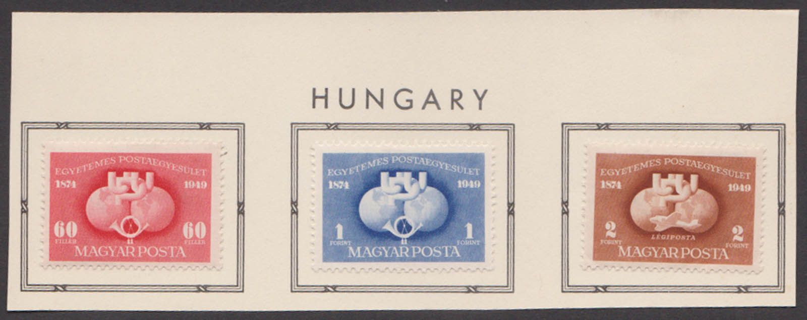 Hungary - 1949 75th Anniversary of UPU - 3v - Mint Hinged | Europe ...