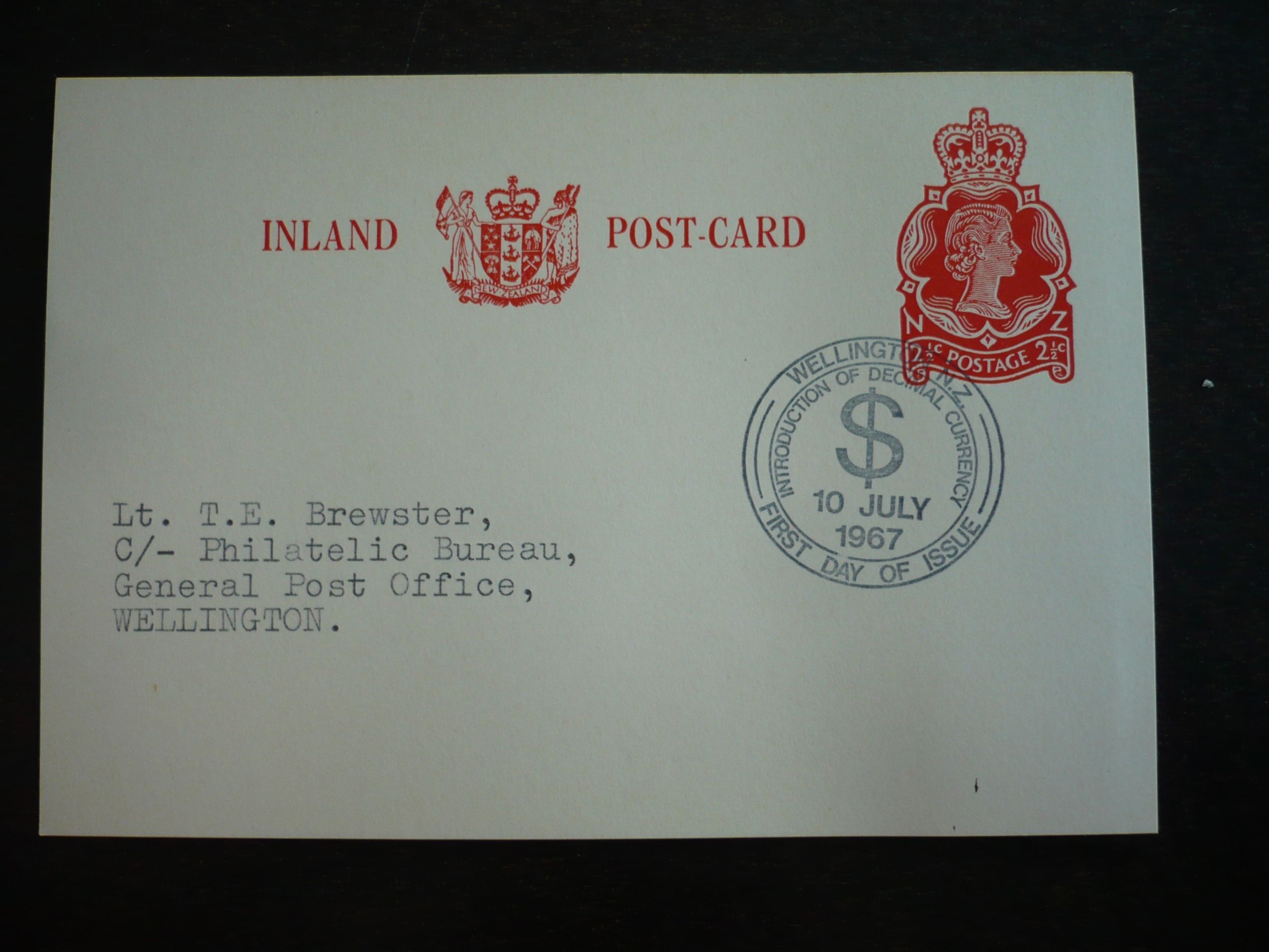 Postal History - New Zealand - Inland Post-Card 2 1/2c. - First Day ...