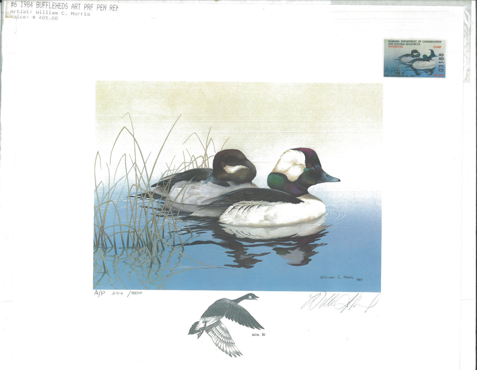 Alabama #6 1984 Duck Stamp Print Buffleheads Artist Proof Remarque Reg ...