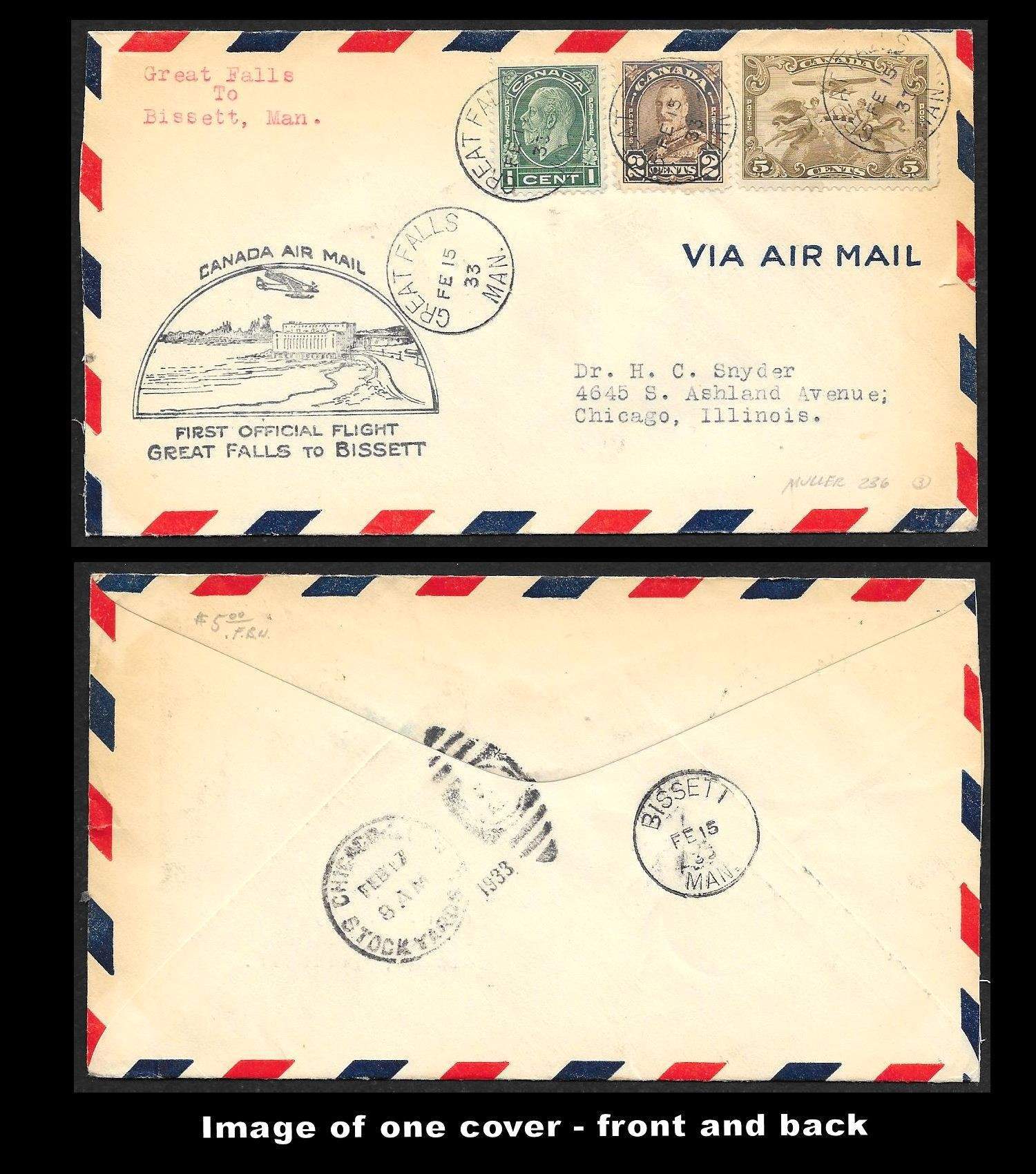 CANADA First Flight Covers (34) all early mostly Postmaster signed ...