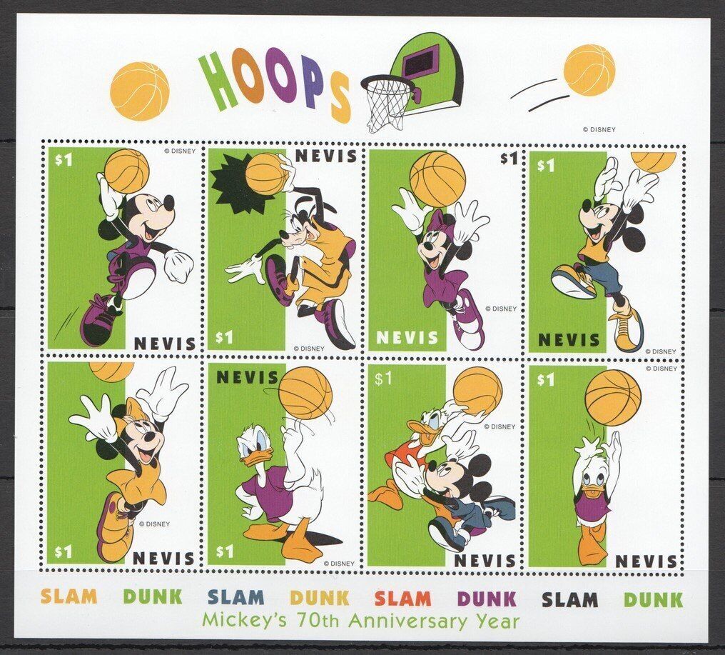 Ss0225 Nevis Cartoons Walt Disney Hoops Mickey Mouse Basketball Slam ...