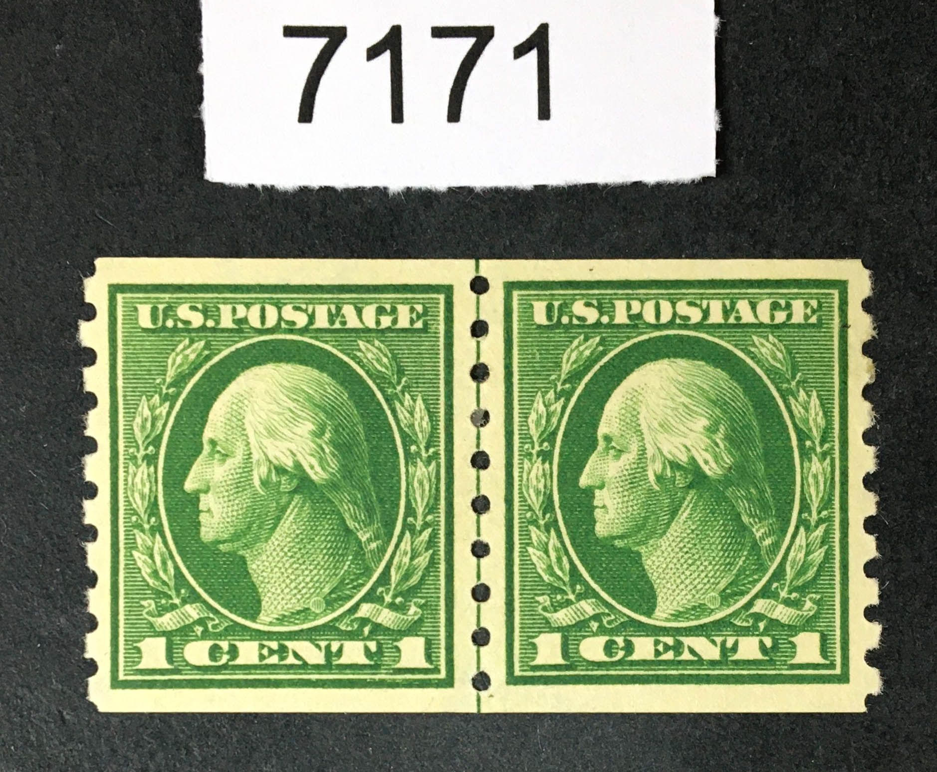 US Stamps # 412 Line Pair Mint OG H CV. $120 LOT #7171 | United States ...
