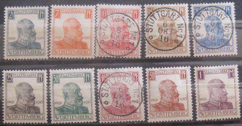 Wurttemburg #O136-O145 U/MLH Set- SCV=$13.90 | Europe - Germany ...