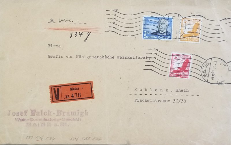 J) 1938 Germany, President, Nazi, Eagle, Multiple Stamps, Airmail ...