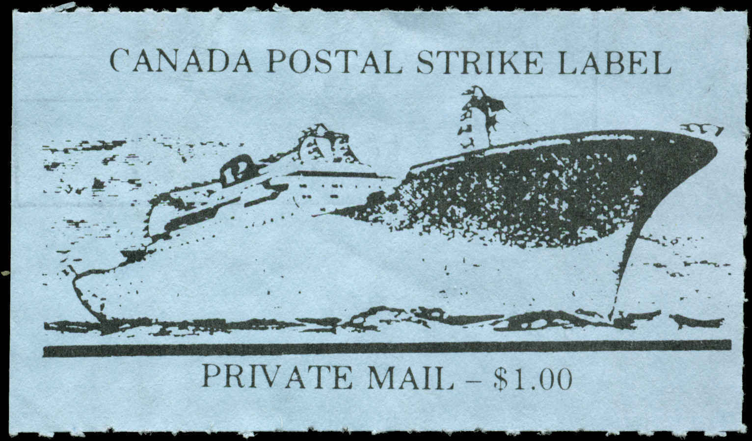Canada Postal Strike Label, Private Mail $1.00 Mint No Gum | Canada ...
