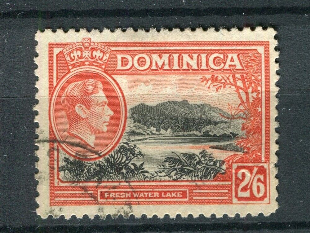DOMINICA; 1938 early GVI pictorial issue fine used 2s. 6d. value ...