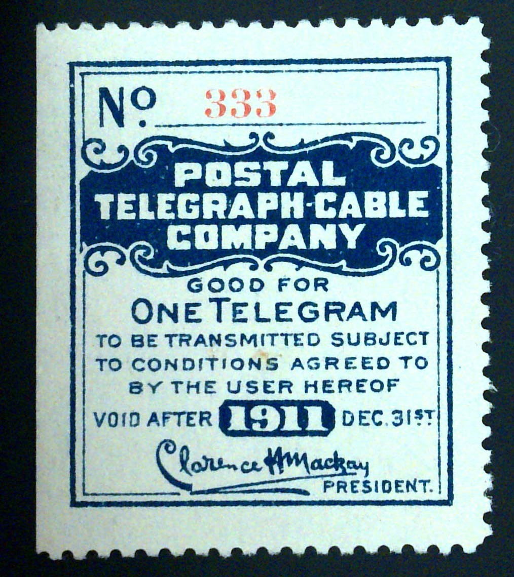 Scott #15T44 - Dark Blue - NG - Telegraph Stamp - 1911 | United States ...