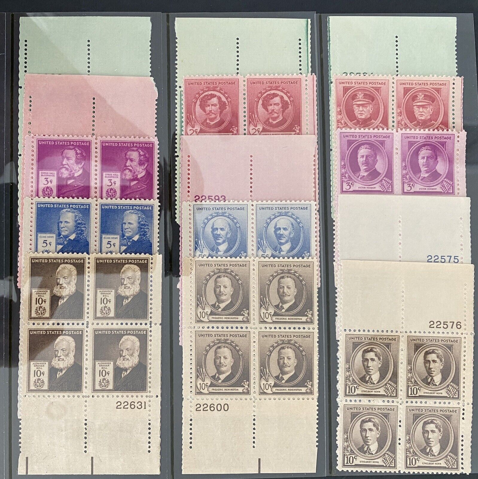 US Stamps-SC# 859 - 893 - Plate Blocks - 1 - 10 Cent - MNH - CV $245.70 ...
