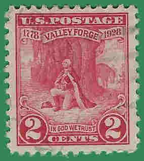 #645 2c George Washington at Valley Forge 1928 Used | United States ...