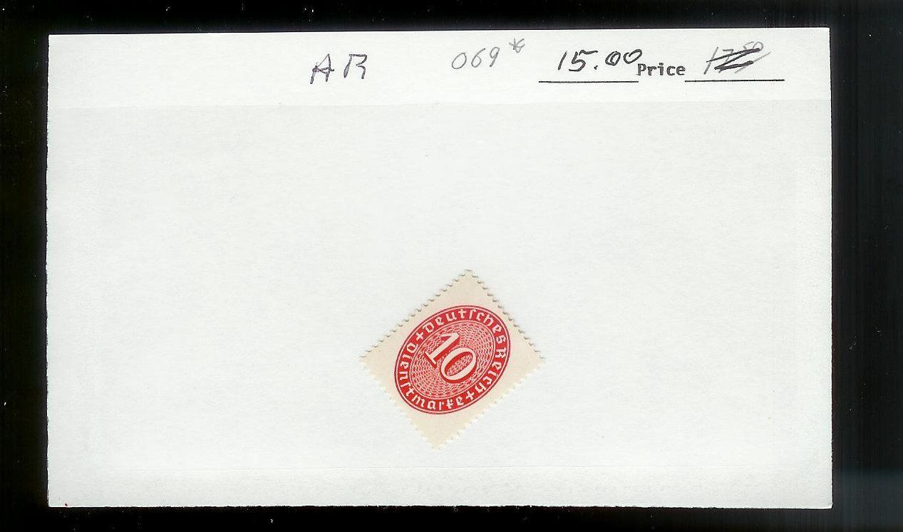 GERMANY Sc#O69 Full Gum Mint Hinge Remnant | Europe - Germany ...
