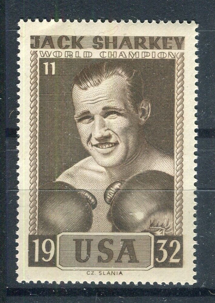USA; 1960s MINT Boxing Champions Local Cinderella Poster Stamp, Sharkey ...