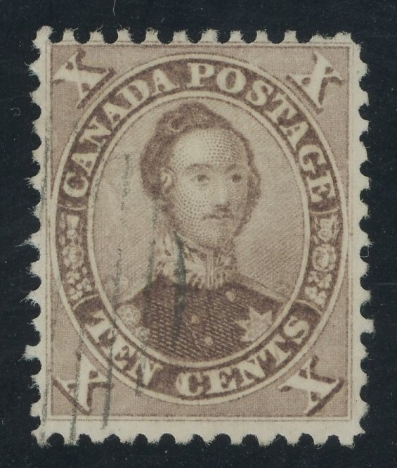Canada 17b - 10 cent brown shade - F/VF Used with faint cancel & sound ...