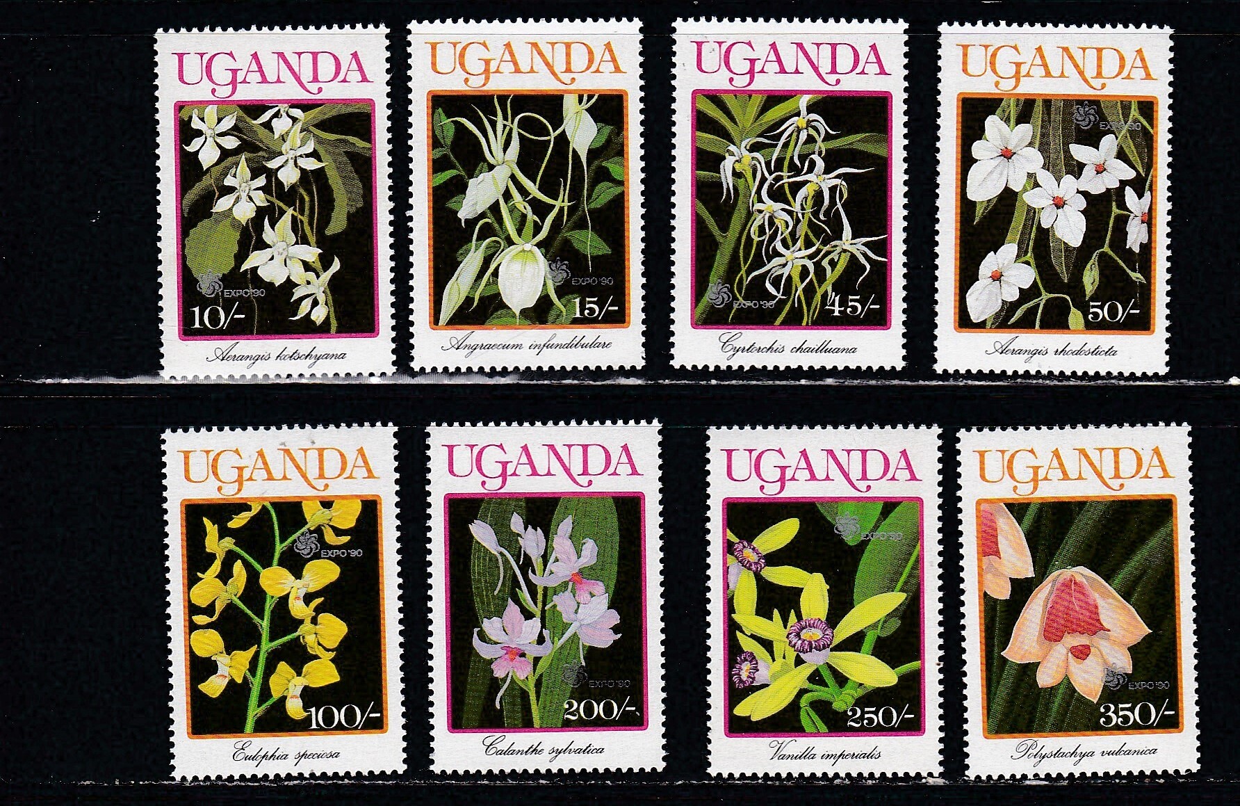 Uganda # 747-754, Orchids, Mint, NH, 1/2 Cat. | Africa - Uganda ...