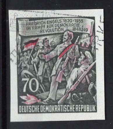 German Democratic Republic #264 cancelled 1955 Friedrich Engels imperf ...