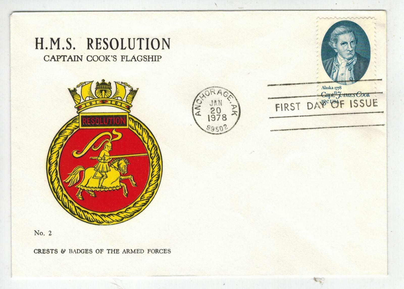 1978 Captain Cook Bicentennial HMS Resolution Crest 1732 Portrait ...