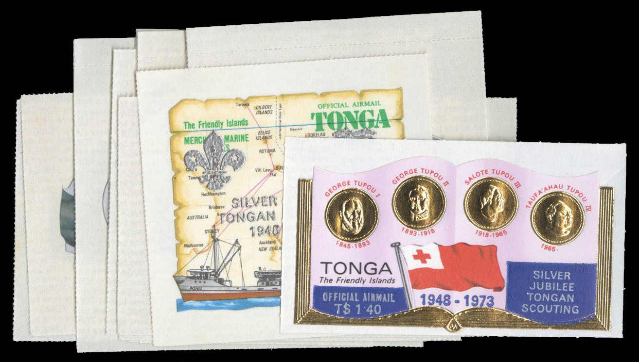 Tonga #322-326, C130-134, CO69-71 Cat$135, 1973 Boy Scouts, complete ...