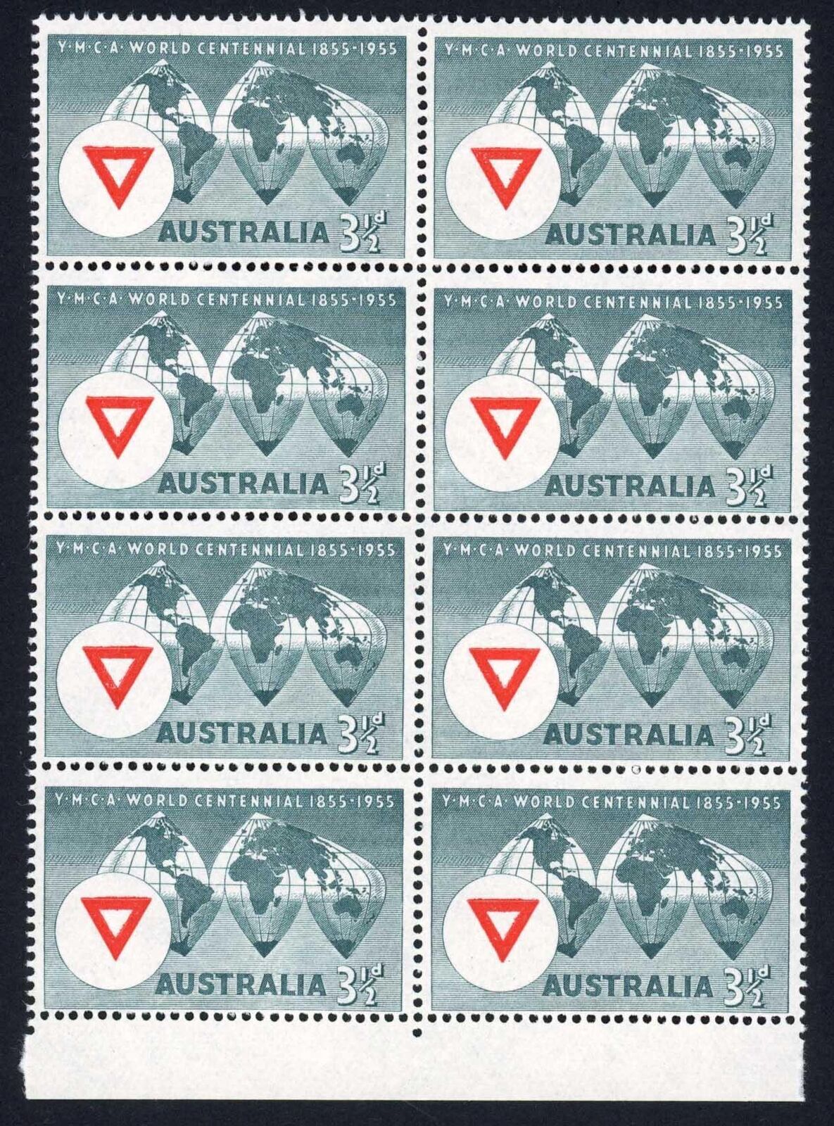Australia SG286b 3 1/2d Broken triangle U/M Cat 16.40 pounds ...