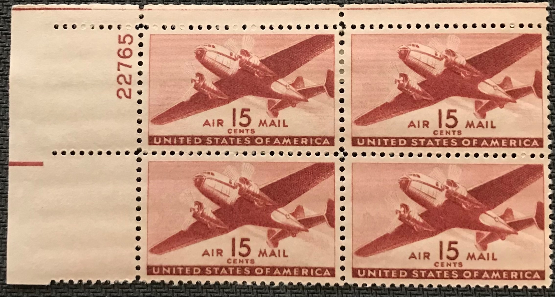 US *MH* #C28 Plate Block of 4 UL Twin-Motored Transport L35 | United ...