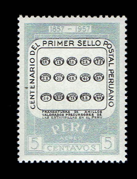 Peru Scott#C131 1957 Peruvian Postage Stamp Cent. -Pre-Stamp Postal ...