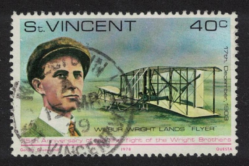 St. Vincent Wilbur Wright landing Wright Flyer I 1978 Canc SG#567 ...
