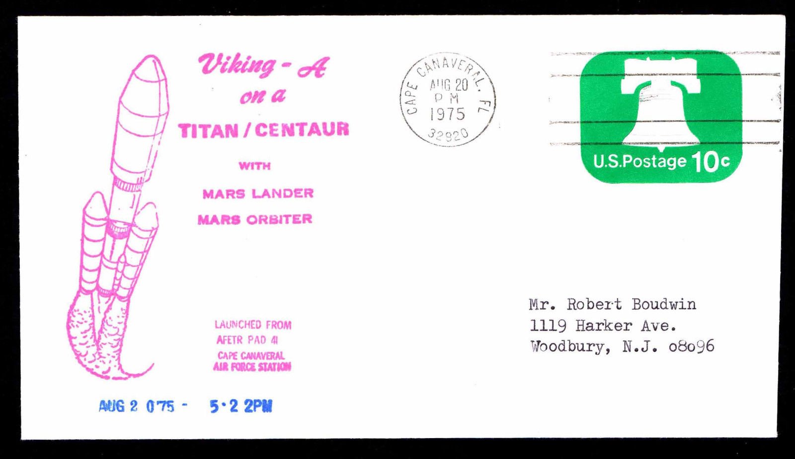 1975 LAUNCH VIKING "A" ON TITAN/CENTAUR WITH MARS LANDER & ORBITER (ESP ...