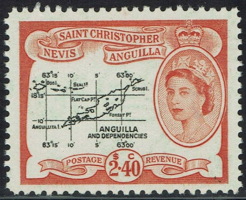 ST Kitts Nevis Anguilla 1954 Qeii MAP $2.40 MNH ** | Caribbean - St ...