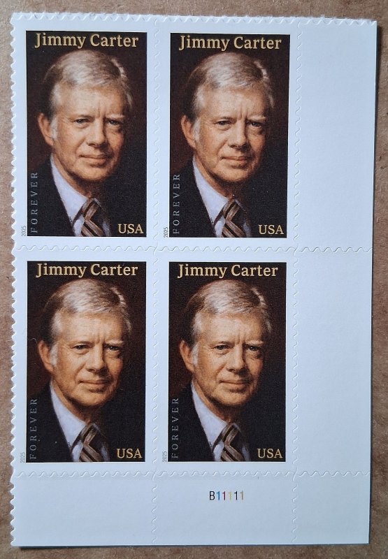 United States #6043 (78c) Jimmy Carter MNH block of 4 plate #B11111 ...