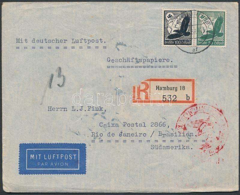Germany stamp Registered airmail cover to Brasil 1938 WS237789 | Europe ...