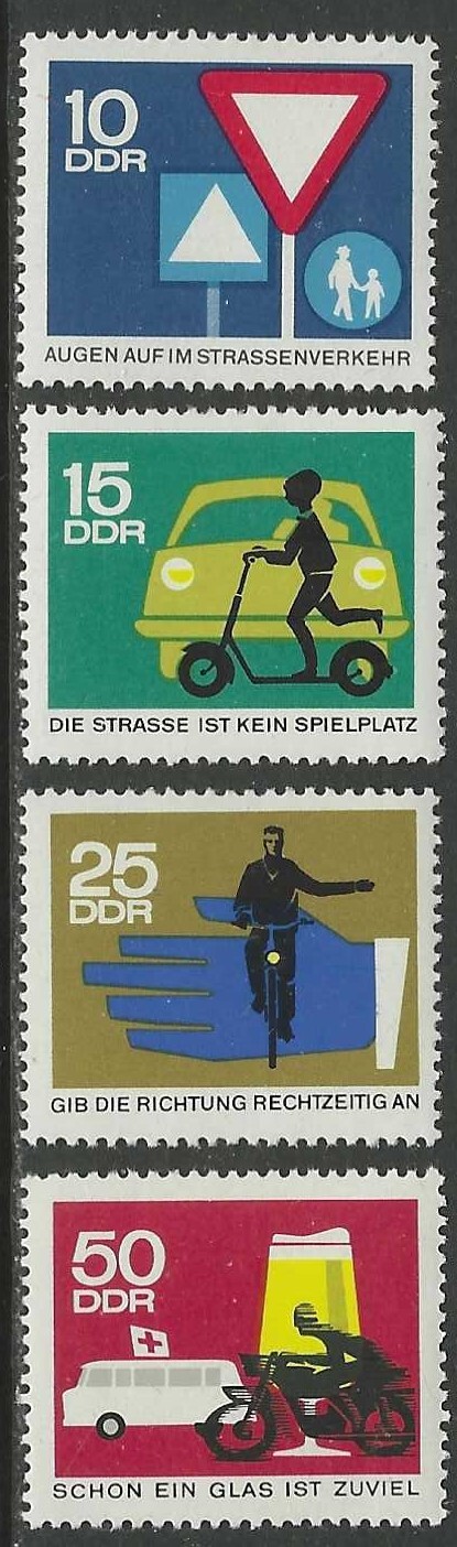 EAST GERMANY DDR 1966 Traffic Safety Set Sc 821-824 MNH | Europe ...