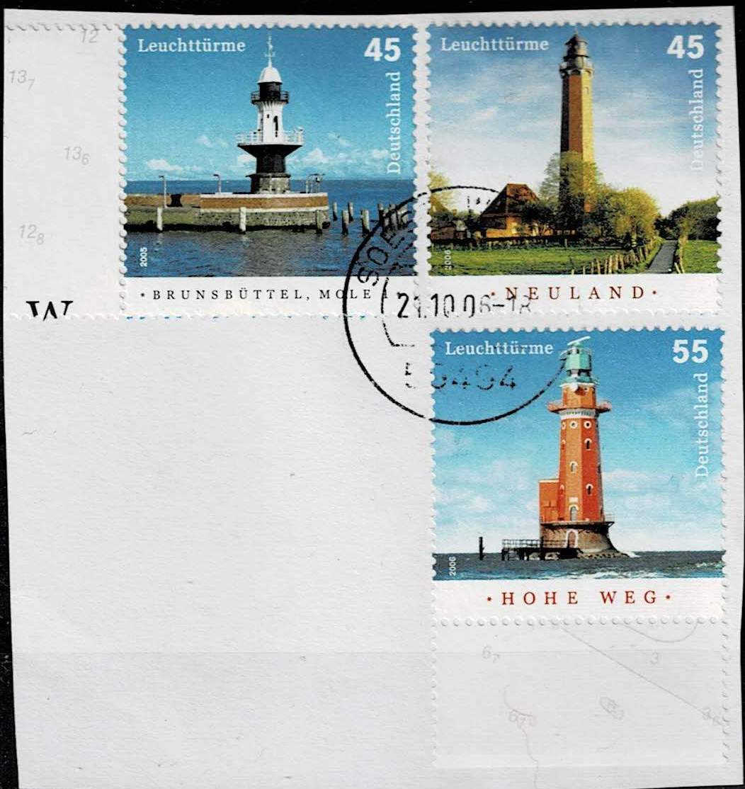 Germany 2005/6,Sc.#2344; 2390-1 used, Lighthouses on paper | Europe ...