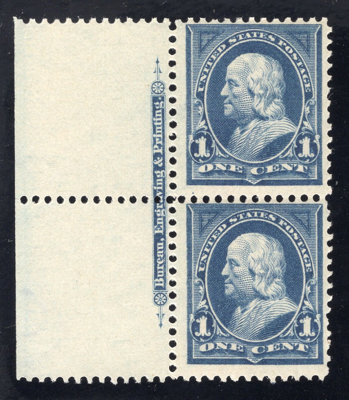 US#264 Blue - Pair with Bureau Imprint - Mint - Never Hinged - Cat:$35. ...
