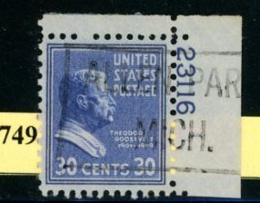 PKStamps - USA - 830 - Used - Plate Number Single #22-749 | United ...