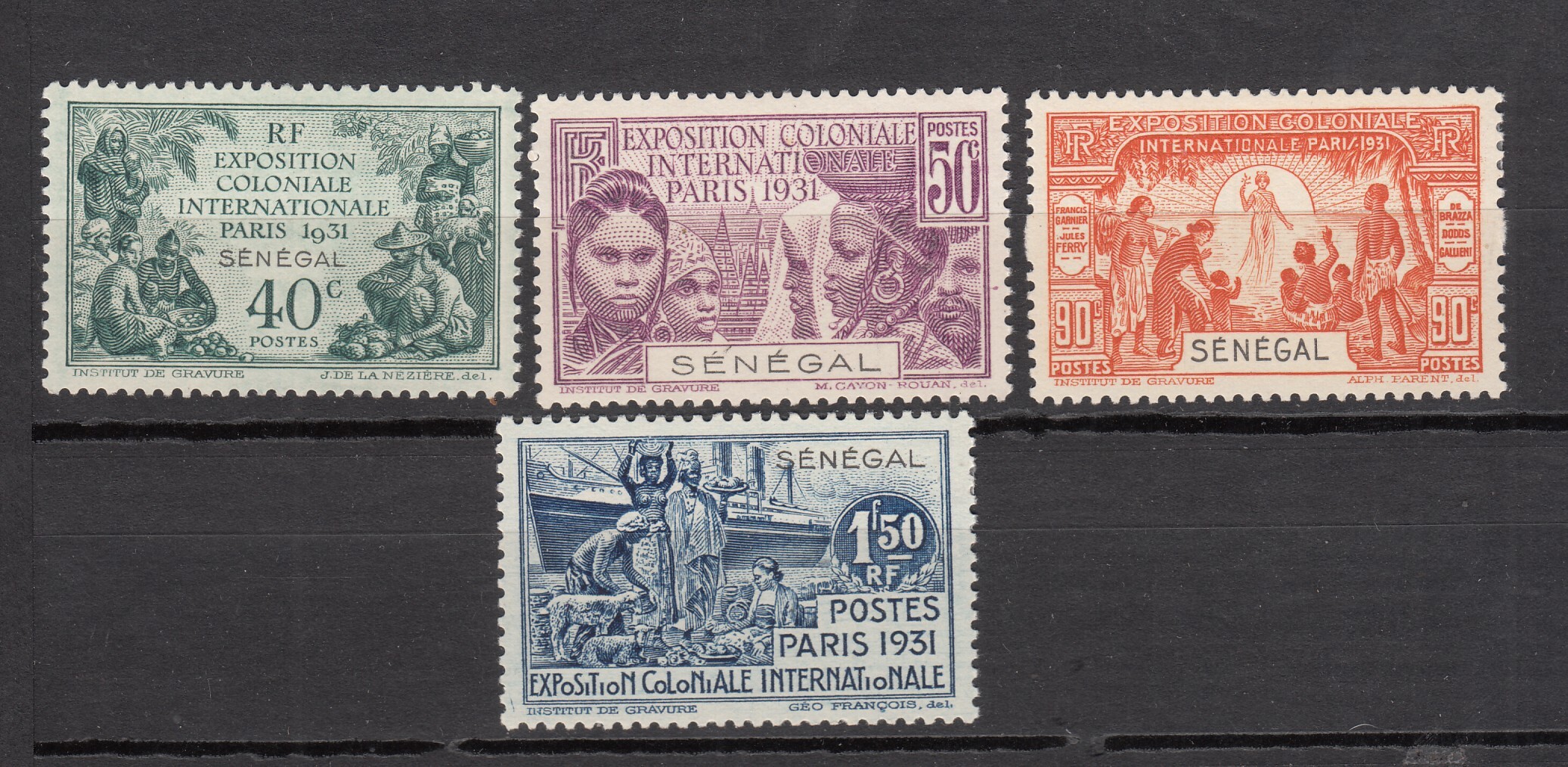 J42184 JL Stamps 1931 senegal set mh #138-41 colonial expo | Africa ...