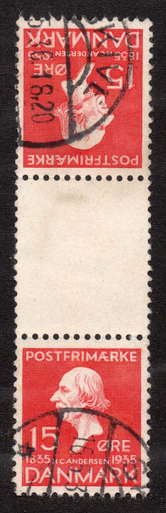 Denmark Scott #249a Stamp - Used Tete Beche Gutter Pair | Europe ...