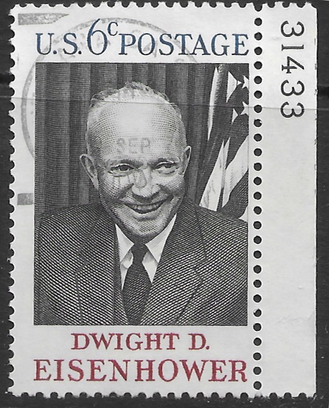 US #1383 used Plate # single - Dwight D. Eisenhower. Nice. | United ...