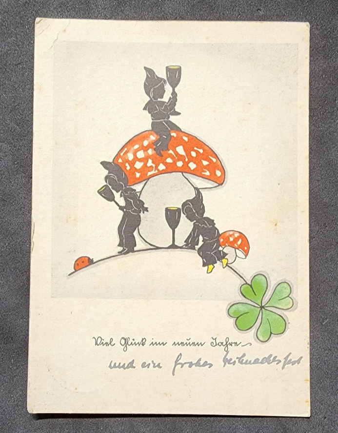 WW2 WWII German Third Reich MUSHROOM Postcard Nazi Germany Hitler stamp ...