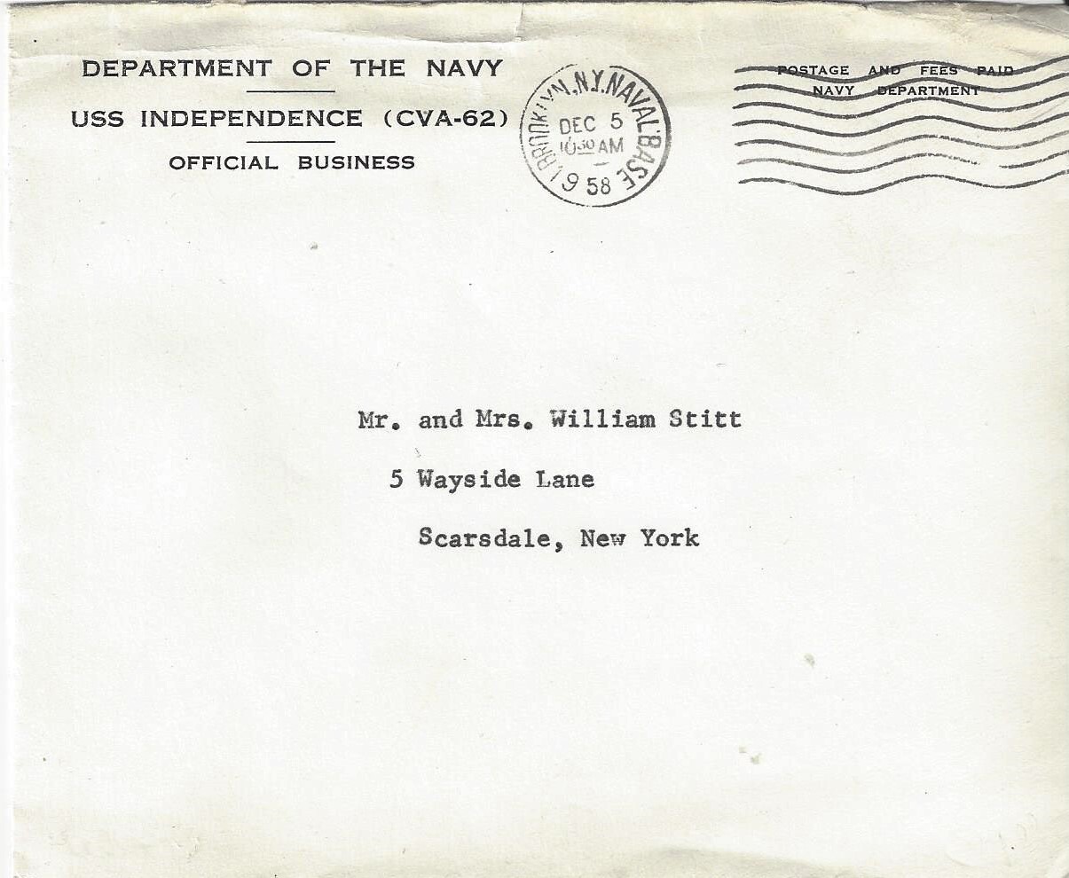 US Navy Covers USS Independence CVA 62 1958 Official Commanding Officer ...