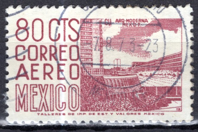 Mexico; 1975: Sc. # C472; Used Single Stamp | Central & South America ...
