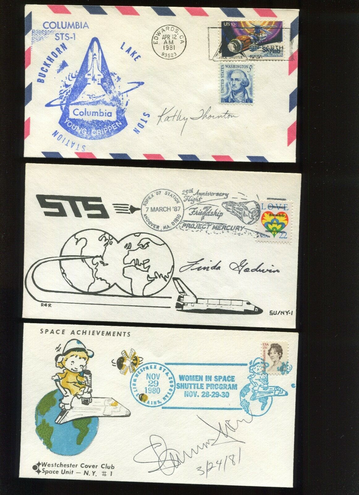 9 Female Astronaut Signed Covers With Better Items (CV 716) Women Nasa ...