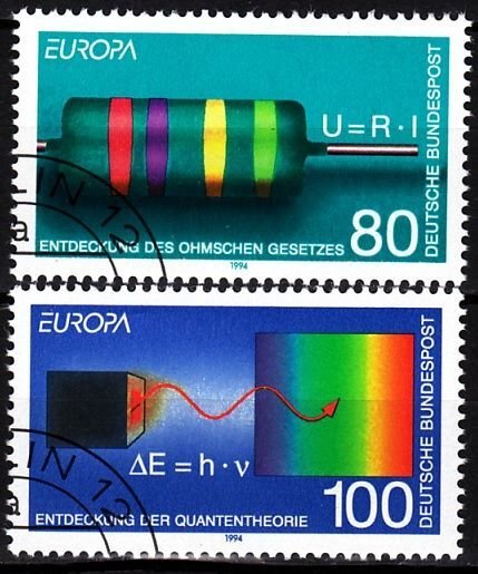 GERMANY 1994 EUROPA: Inventions. Physics: Ohm, Plank. Complete set ...