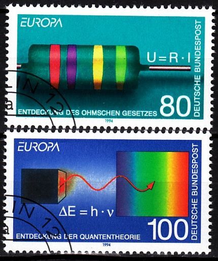 GERMANY 1994 EUROPA: Inventions. Physics: Ohm, Plank. Complete set ...