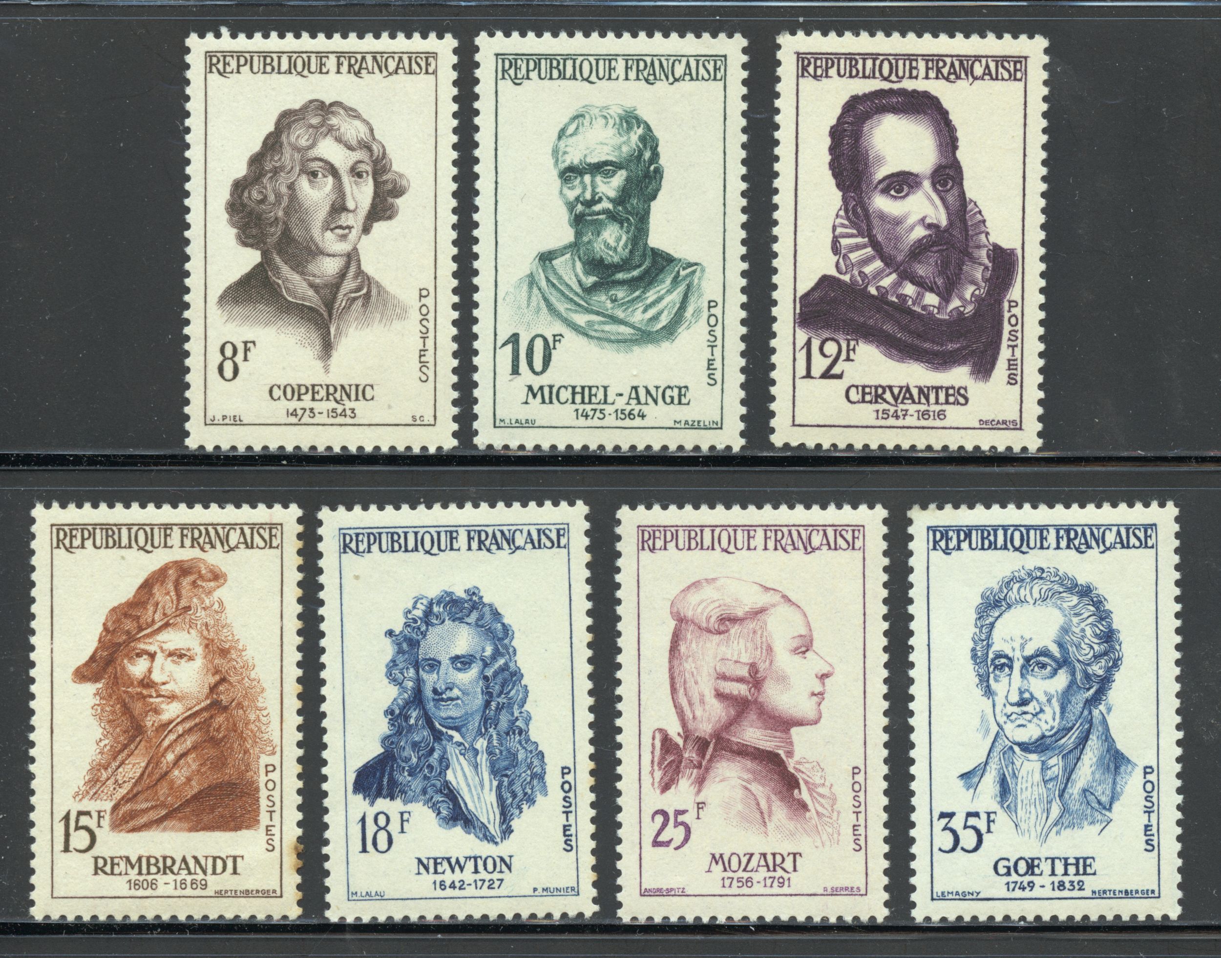 France Scott 857-63 MNHOG - 1957 Famous Men Portraits - SCV $6.60 ...