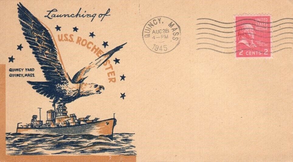 U.S.S. Rochester Ca-124 Cruiser Launching Cover - Aug. 28, 1945 ...