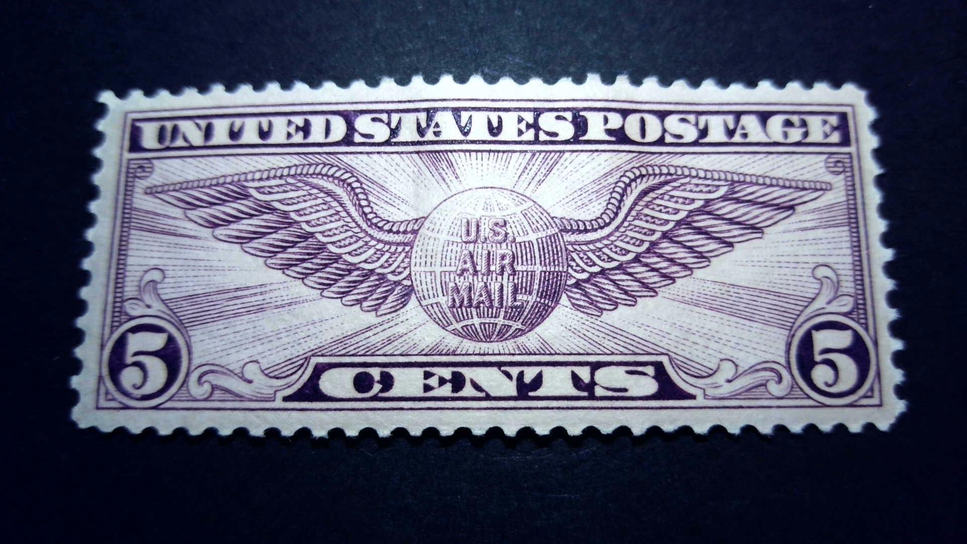 USA Sc# C12 Winged Globe MH Hinge Remnant | United States, Air Mail ...
