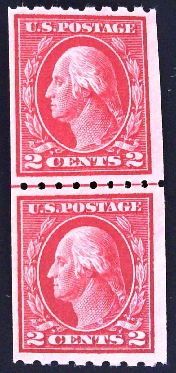 US Scott #411 - VF - 2c Carmine - Washington - Guide Line Pair - OG ...